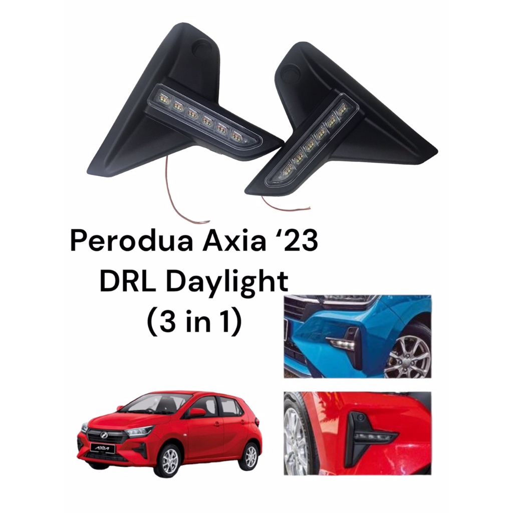 Perodua Axia 2023 DRL 3 in 1 Function Welcome Signal LED Day Light Fog ...