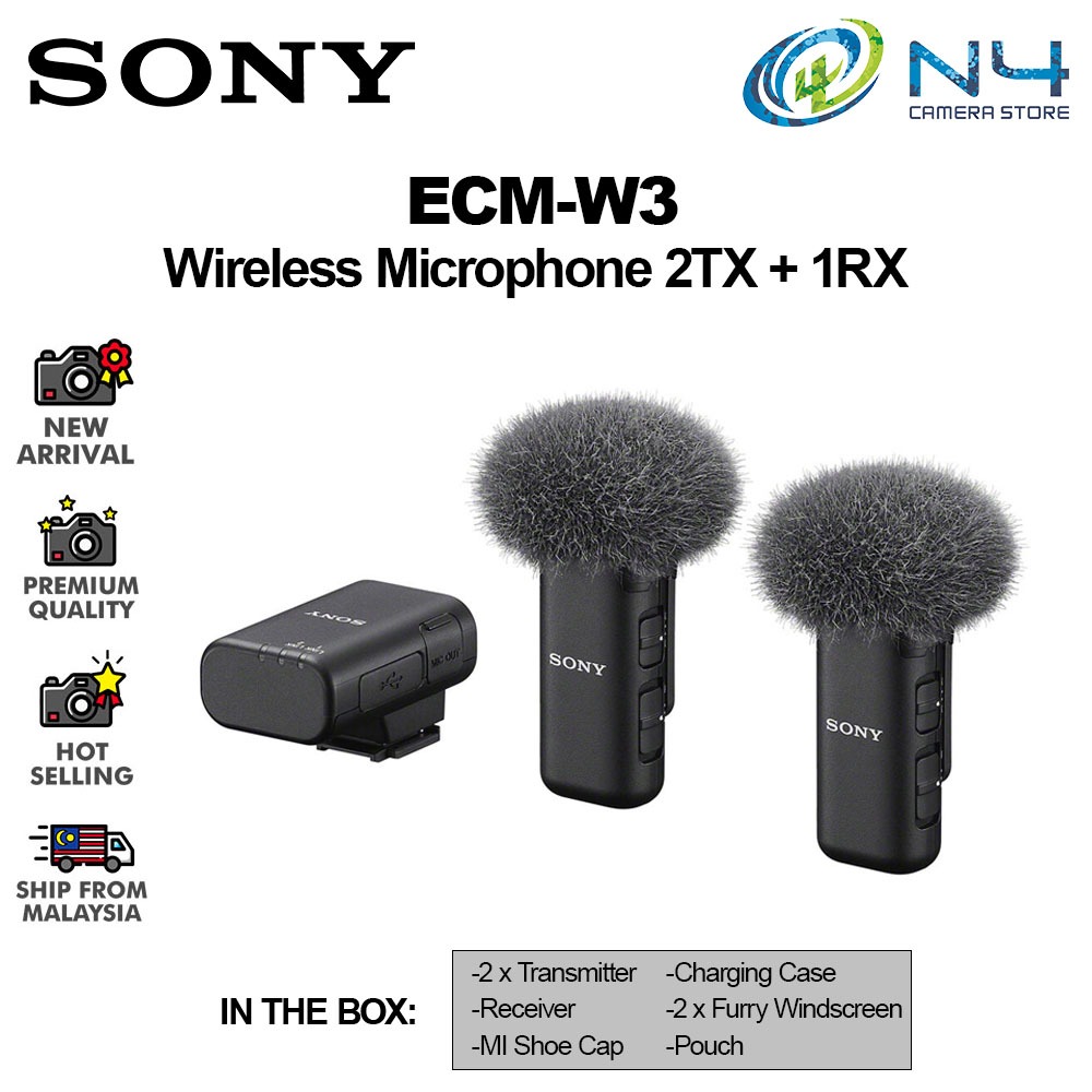 [PRE ORDER] Sony ECM-W3 2-Person Wireless Microphone System with Multi Interface Shoe ECM-W3S ...
