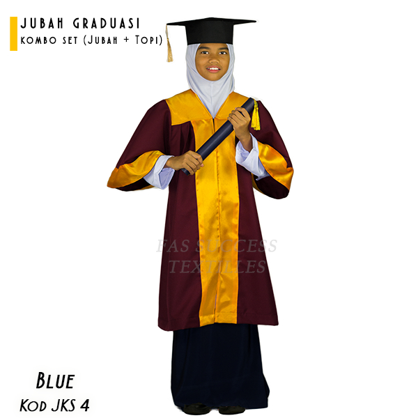 Guru Jubah Konvo Graduasi Merah Full Satin Kuning Shopee Malaysia