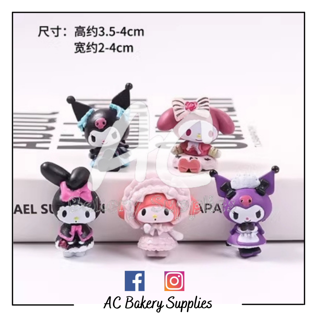 [READY STOCK] 5PCS Kuromi Melody Cake Topper / Decoration Set Patung ...