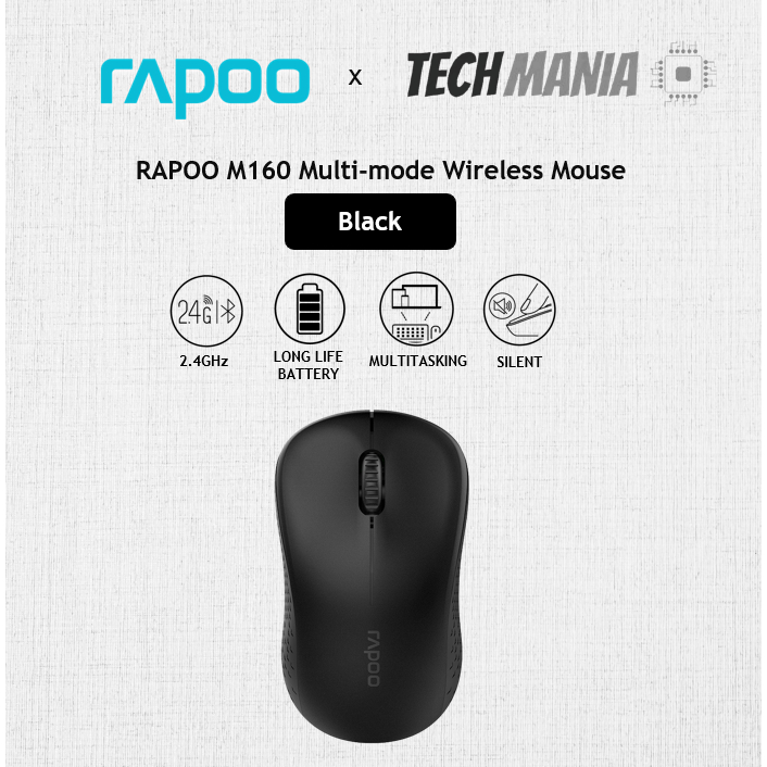 Rapoo M160 Multi-mode Wireless Mouse (Black) -2 year warranty | Shopee Malaysia