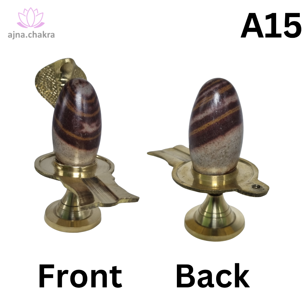 Natural Narmada Lingam With Brass Base And Nagam ( Shiva Lingam ...