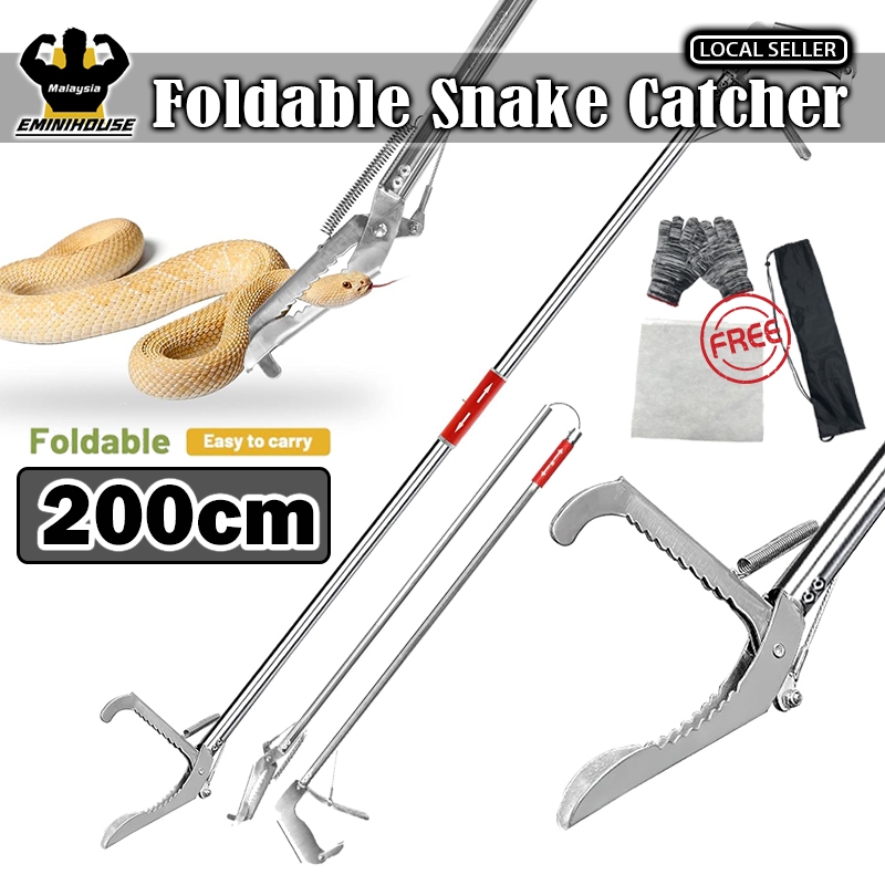 IN Stock💯 Snake Stick Catcher Stainless Steel Snake Tongs Clamp Long ...