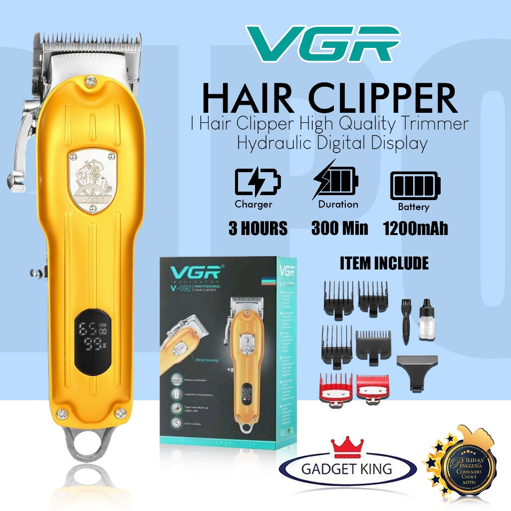 Original VGR V-092 Professional Hair Clipper High Quality Trimmer Hydraulic Digital Display ...