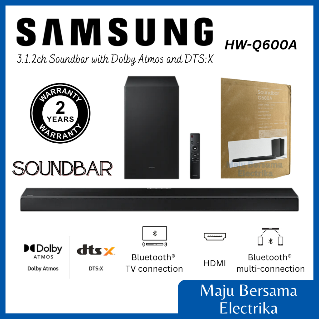 Samsung HW-Q600A 3.1.2ch Soundbar with Dolby Atmos and DTS:X 条形音箱 ...