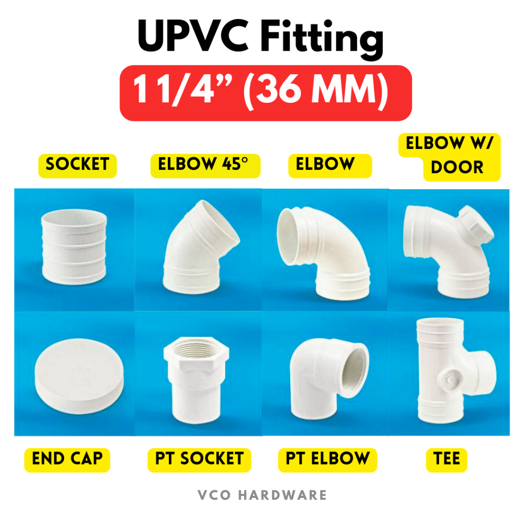 [ 1 1/4" / 36 MM ] UPVC Pipe Fittings White UPVC Pipe Connector ...