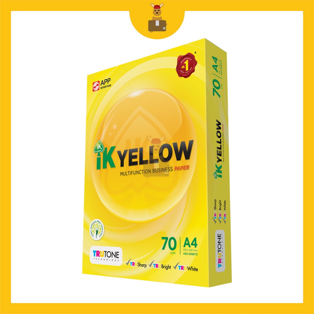 IK Yellow 70gsm A4 Paper Multifunction Business Paper (450 Sheets x 1 Ream) | Shopee Malaysia