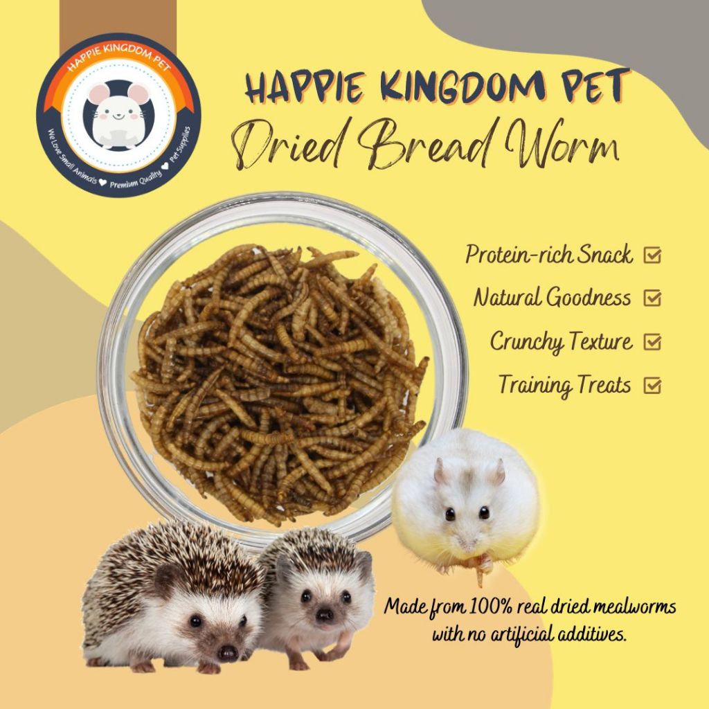 (NEW) Premium Dried Bread Worm Mealworm Hamster Hedgehog Sugar Glider ...