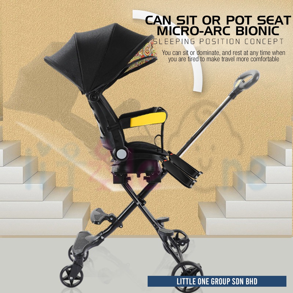 V13 SPIN+ 2 Way Magic Stroller (Flat Recline 175 Degree) 360 Rotation ...