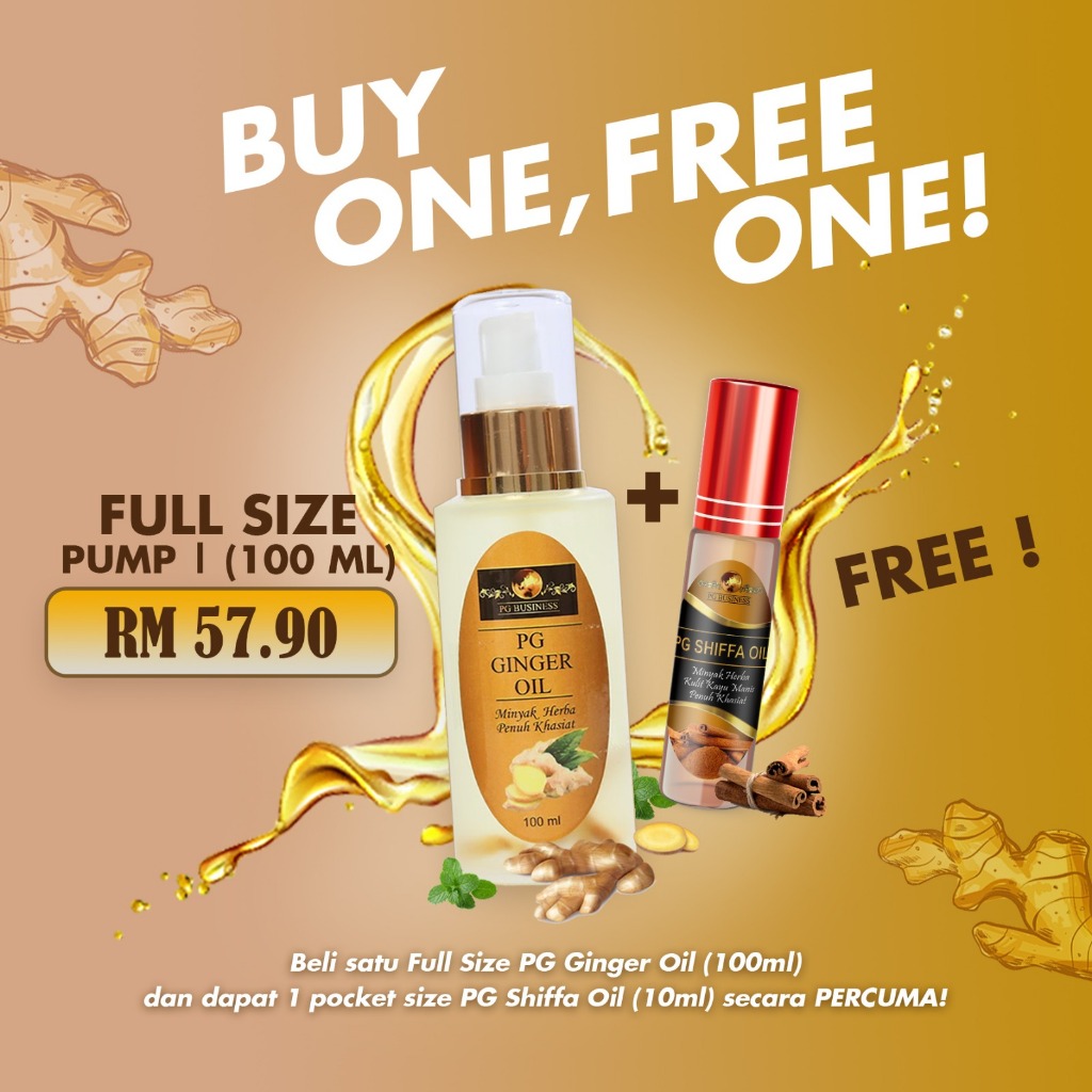 PG GINGER OIL 100ML (ORIGINAL HQ)- MINYAK HERBA BERASASKAN HALIA ...