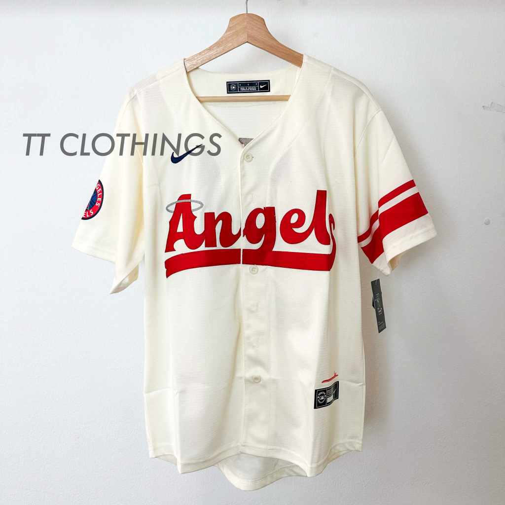 MLB Baseball Jersey LA Angels OHTANI #17 ANGELS - OFF WHITE Shirt Men ...