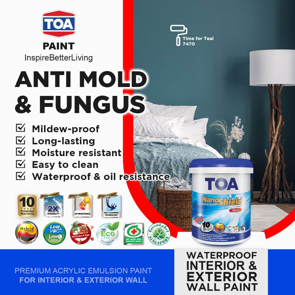 [NO.1 ANTI MOLD & FUNGUS PAINT IN MY] TOA PREMIUM 5 Litre ACRYLIC EMULSION PAINT | INTERIOR ...
