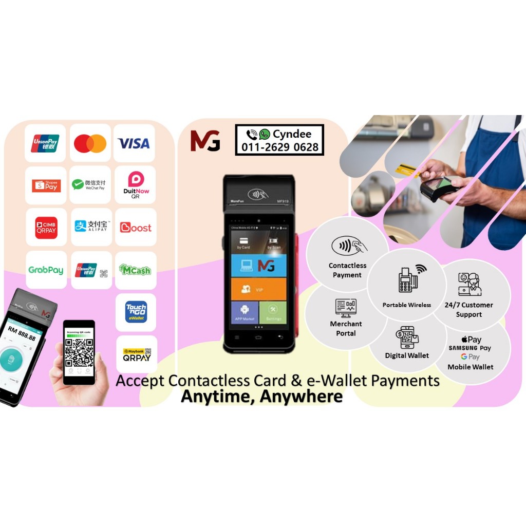 Mesin kad kredit, kad debit, QR pay - All-in-one credit card, debit ...