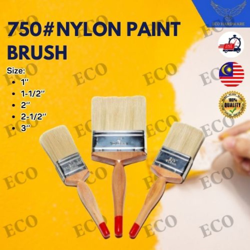 Solvent Base 750# 100% Nylon Paint Brush Paint Berus Cat Minyak Nylon Painting Brush | Shopee ...