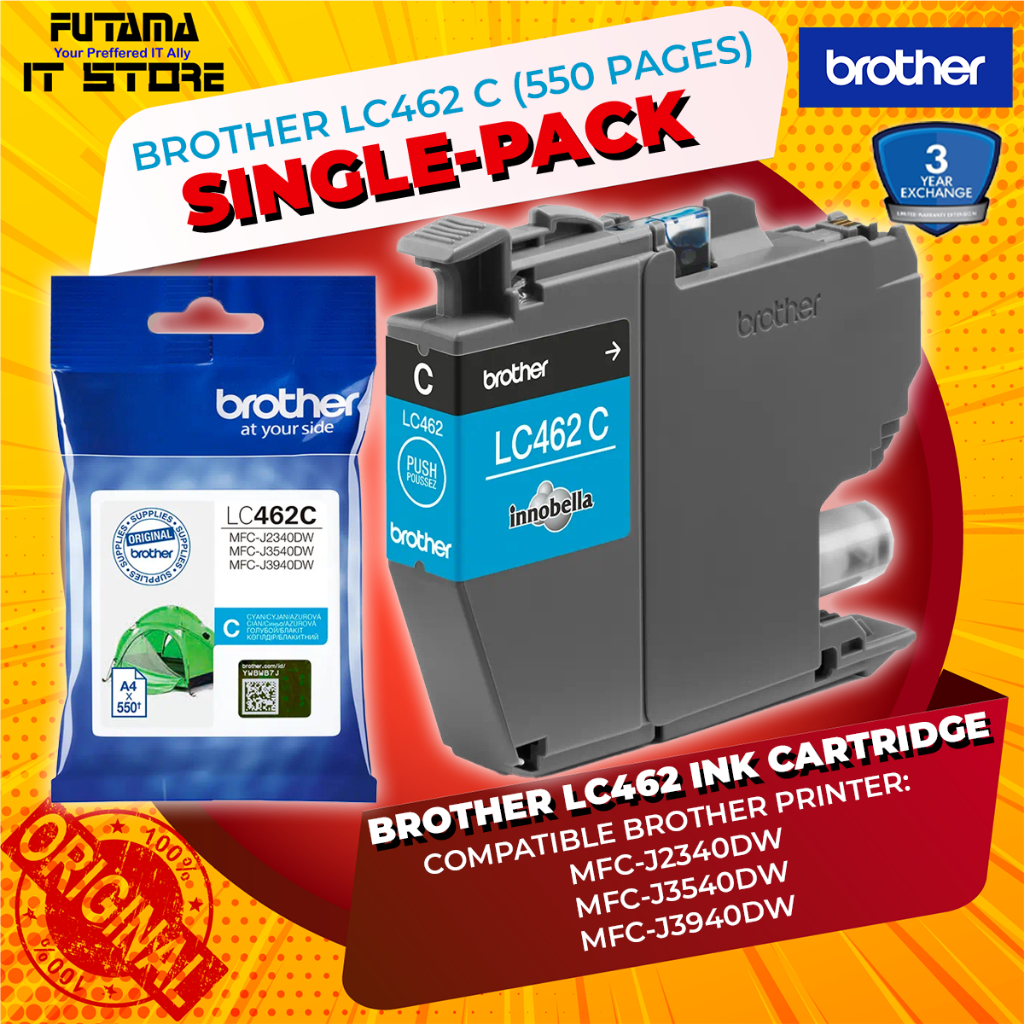 BROTHER LC-462/462XL (Black/Cyan/Magenta/Yellow) - Brother Genuine Ink Cartridge (Single-Pack ...