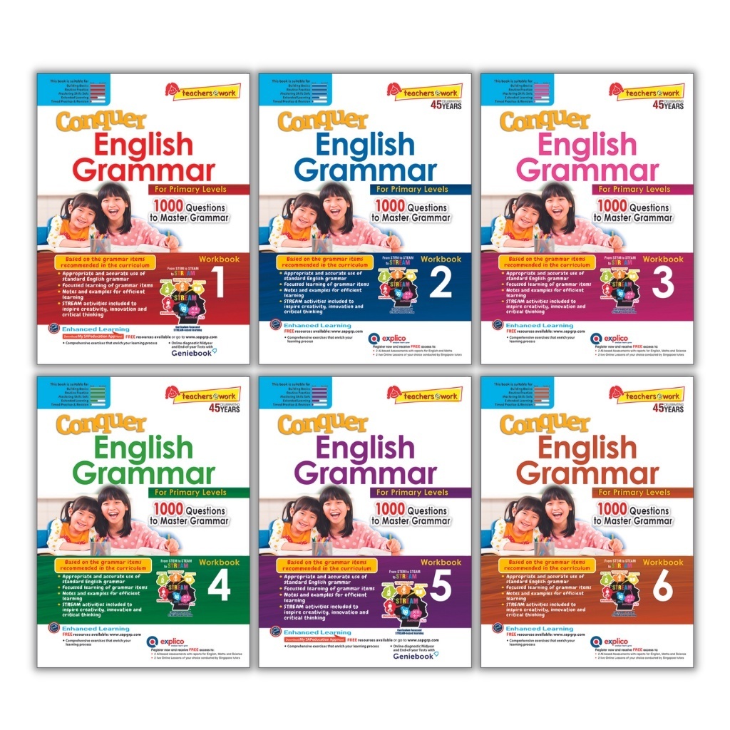 Conquer English Grammar For Primary Levels Workbook 1 - 6 | Skill-based ...