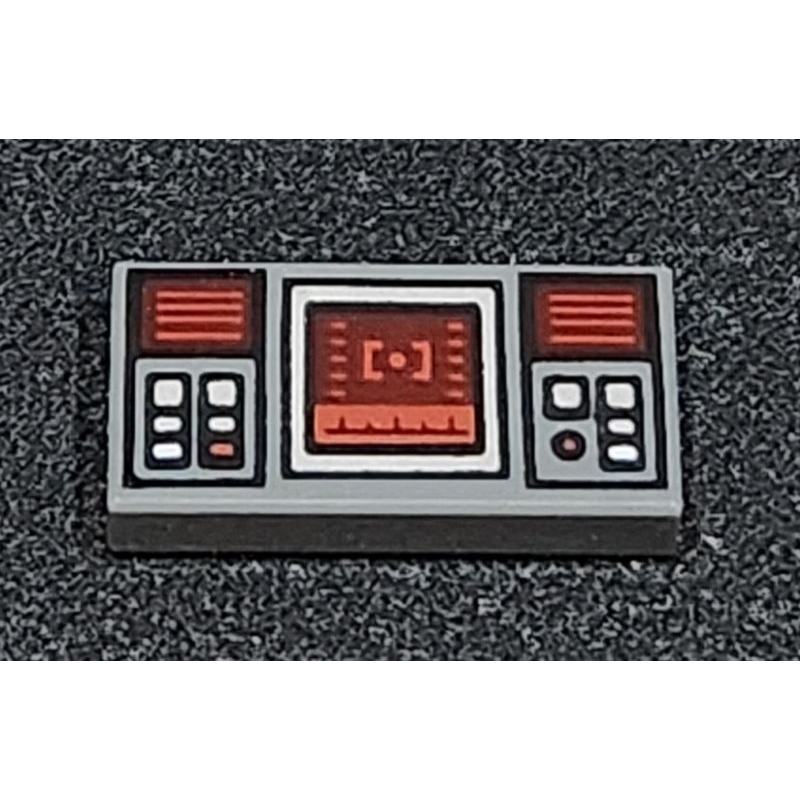LEGO PARTS (GENUINE) 3069bpb0777 Tile 1 x 2 SW Dark Red Target Screen ...
