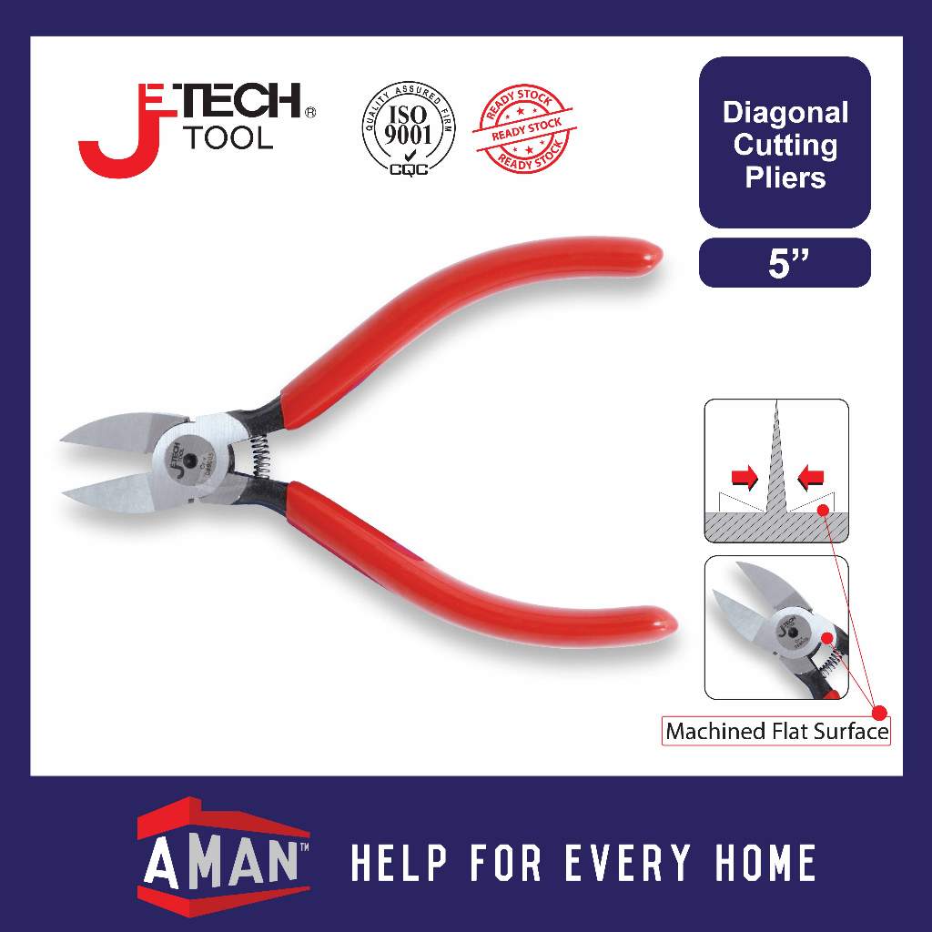JETECH Diagonal Cutting Plier Heavy Duty Coil Spring Tang Diagonal ...