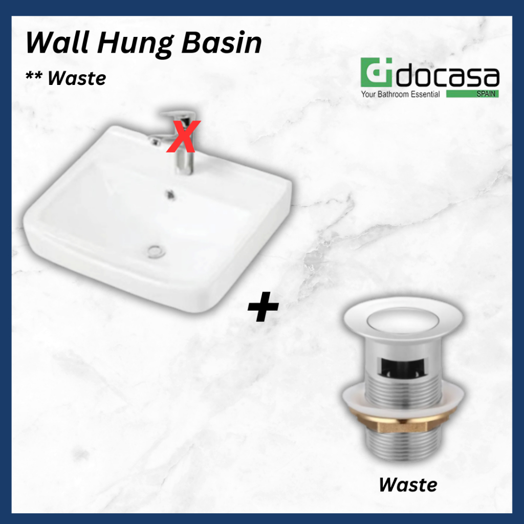 DOCASA 515MM Wall Hung Wash Basin Sink Sinki Bathroom Ceramic White ...