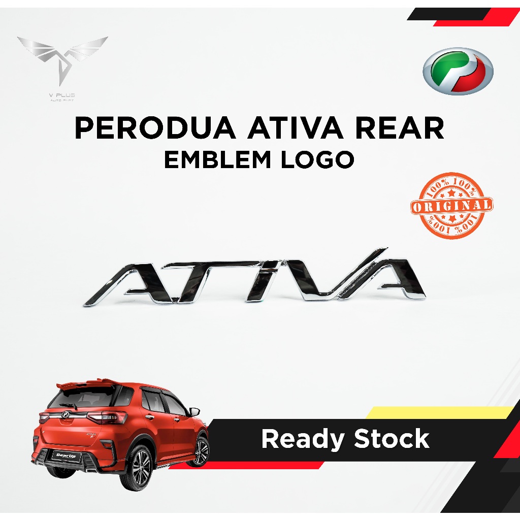 ORIGINAL PERODUA ATIVA REAR EMBLEM LOGO | Shopee Malaysia