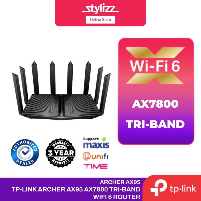 TP-LINK ARCHER AX95 AX7800 Tri-Band 8-Stream Wi-Fi 6 Router - 2.5GBe, 1 ...