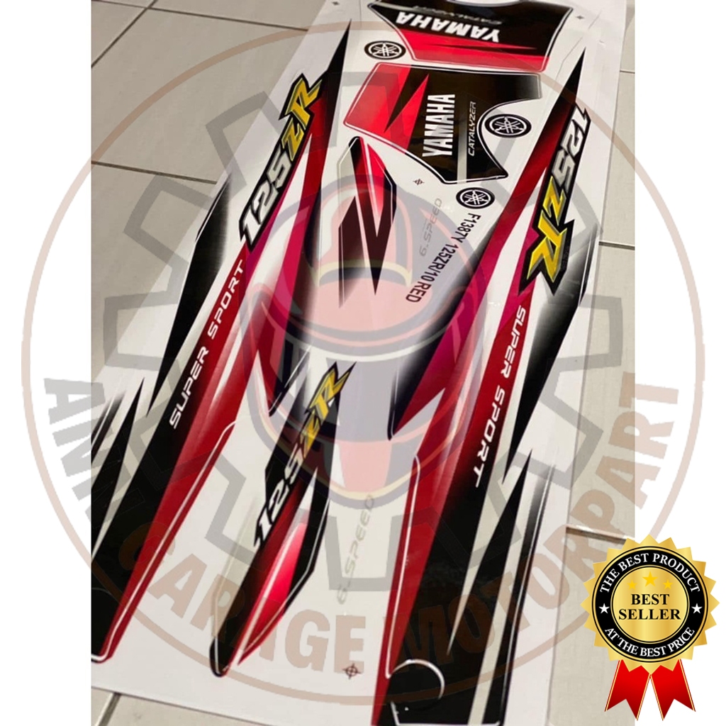 STICKER BODY SET COVERSET 125ZR MORITAKA MERAH SKALA ZR RED YAMAHA ...