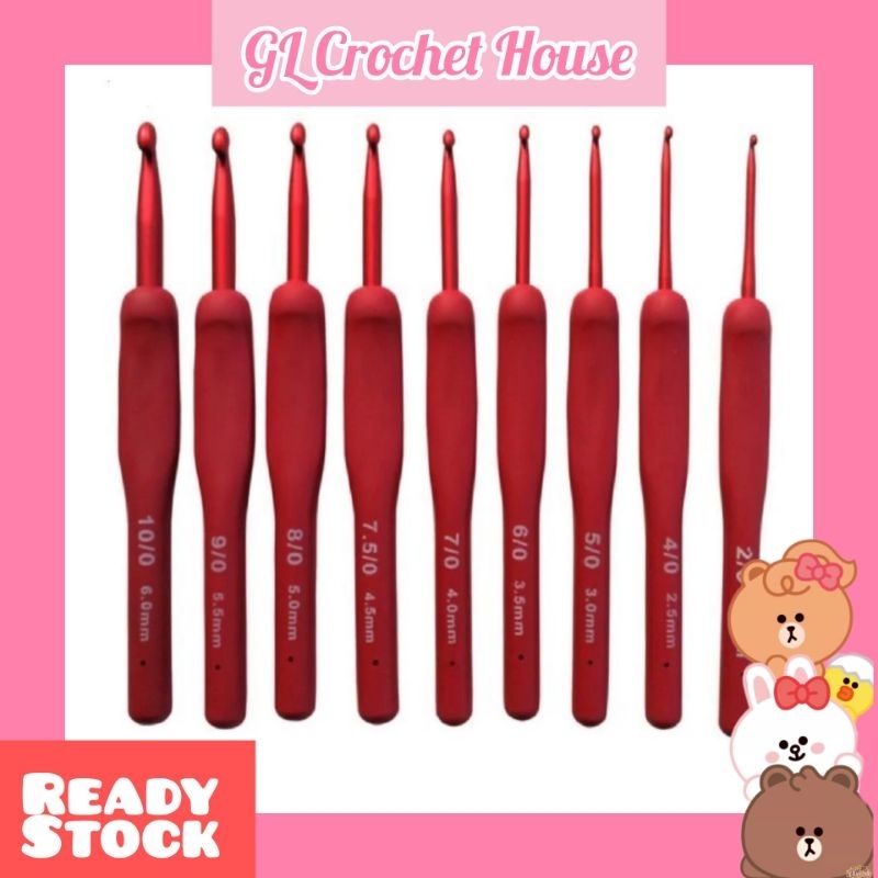 Red Metal Crochet Hook pcs/set | Shopee Malaysia