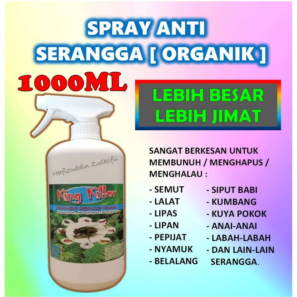 1000ML PENYEMBUR SERANGGA ORGANIK / SPRAY SERANGGA KING KILLER ORGANIK ...