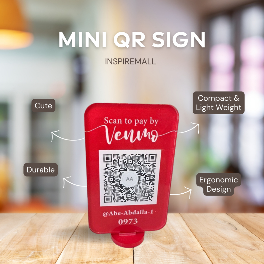 Mini QR Code Sign, Social Media QR Code Sign, Business Sign, Payment ...