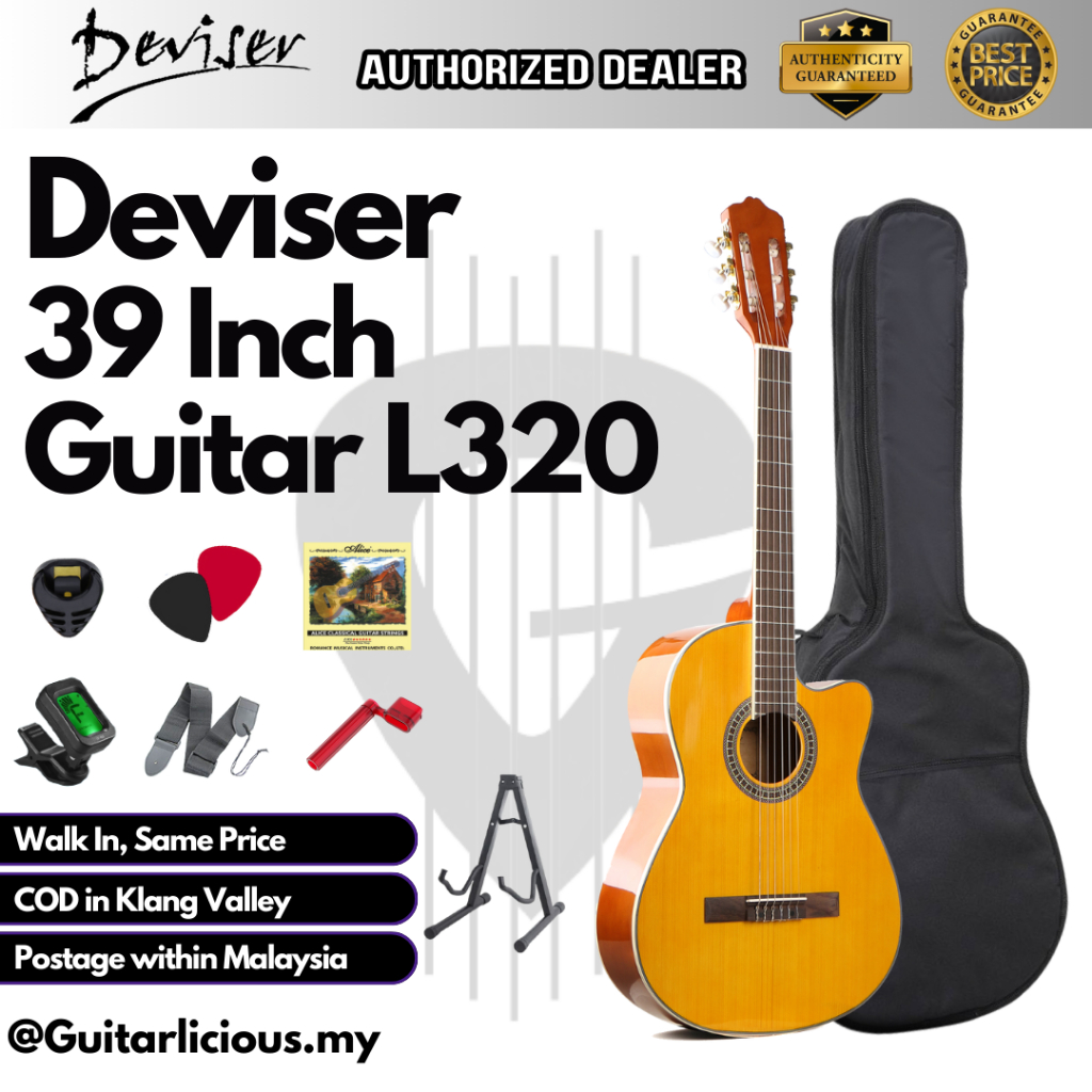 Deviser 39 inch Classical Guitar / Gitar Klasik ( L-320N / L320 ) Nylon ...