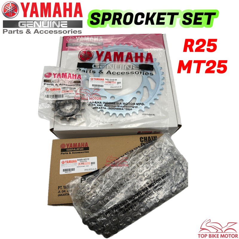 YAMAHA R25 MT25 SPROCKET SET 14T / 43T + CHAIN 520 DID KIT SET | Shopee ...