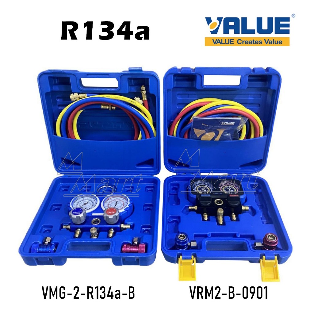 Original Value R134a Premium Air Cond Manifold Gauge Set (VALUE®️ NAVTEK®️ VRM2-B-0901 / VMG-2 ...