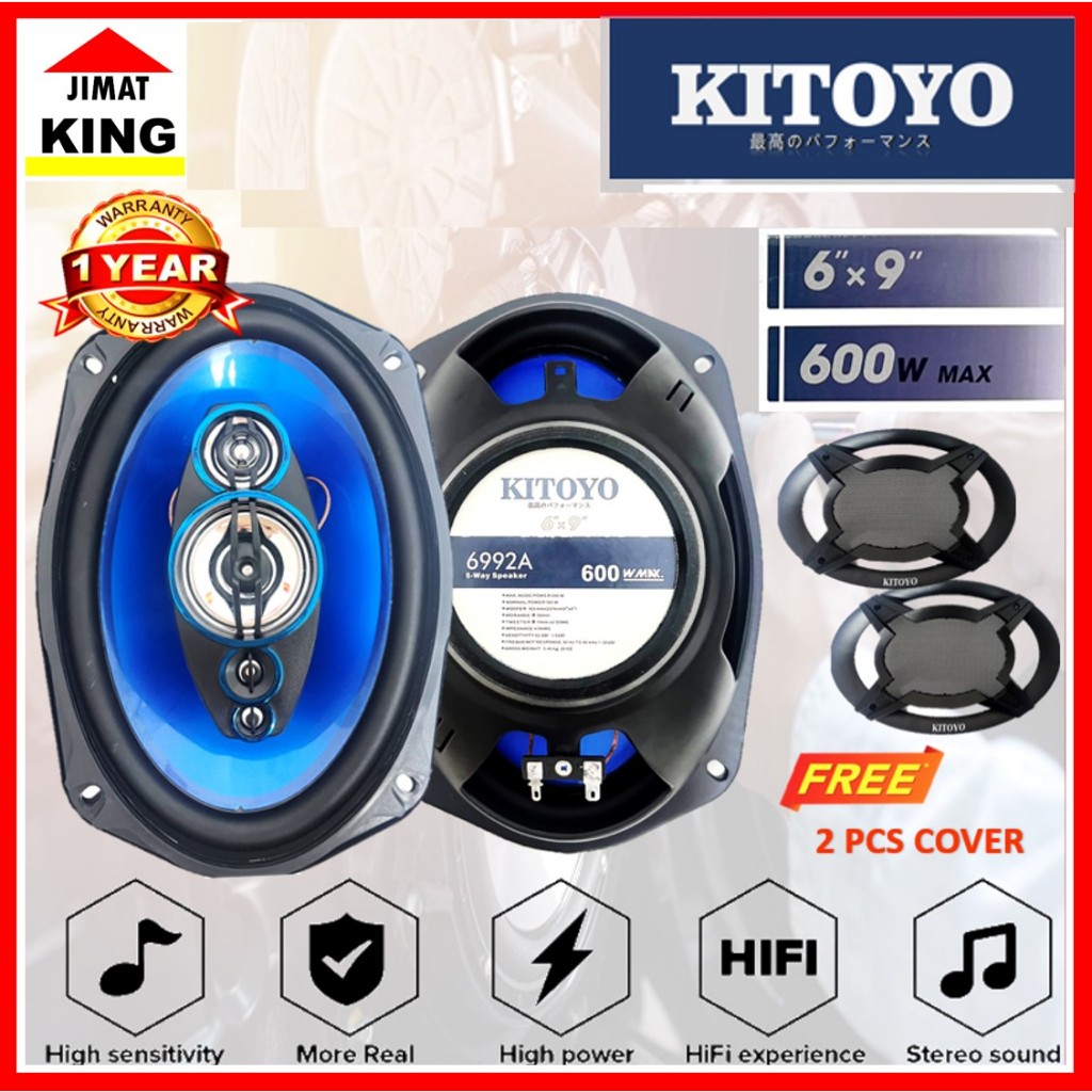 Kitoyo 6x9 inch Speaker Kereta Car Speaker Coaxial Speaker 600W MAX Car ...