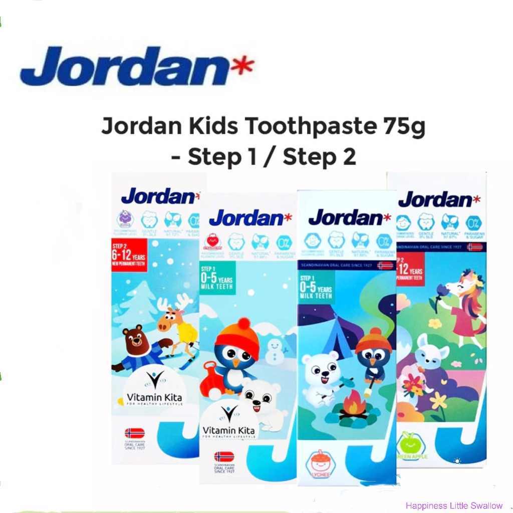 Jordan Kid's Toothpaste Step 1/Step 2 (75g) | Shopee Malaysia
