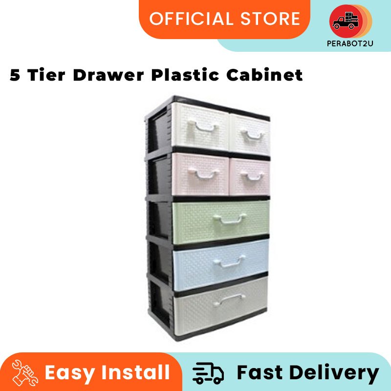 P2U CTY Laci Serbaguna / Plastic Drawer Multipurpose / 5 Tier Drawer ...