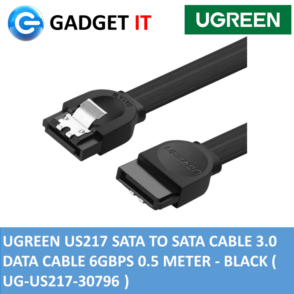 UGREEN US217 SATA TO SATA CABLE 3.0 DATA CABLE 6GBPS 0.5 METER - BLACK ... UGREEN US217 SATA TO SATA CABLE 3.0 DATA CABLE 6GBPS 0.5 METER - BLACK ...