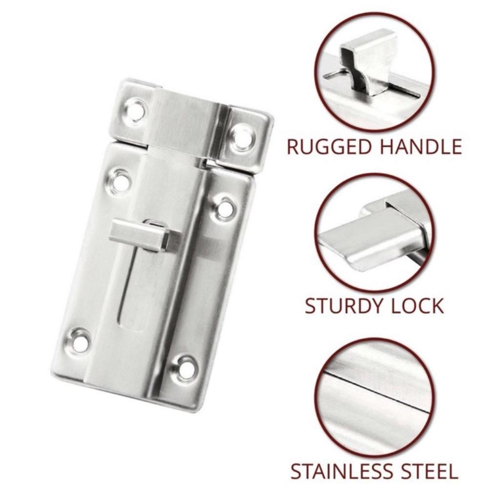 Square Bolt Slug Stainless Steel Security Safety Door Slide Latch Bolt ...