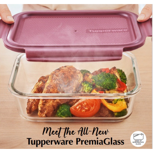 @ Tupperware Premia Glass Rectangular 1L/Bekal Makanan/Lunch Box ...