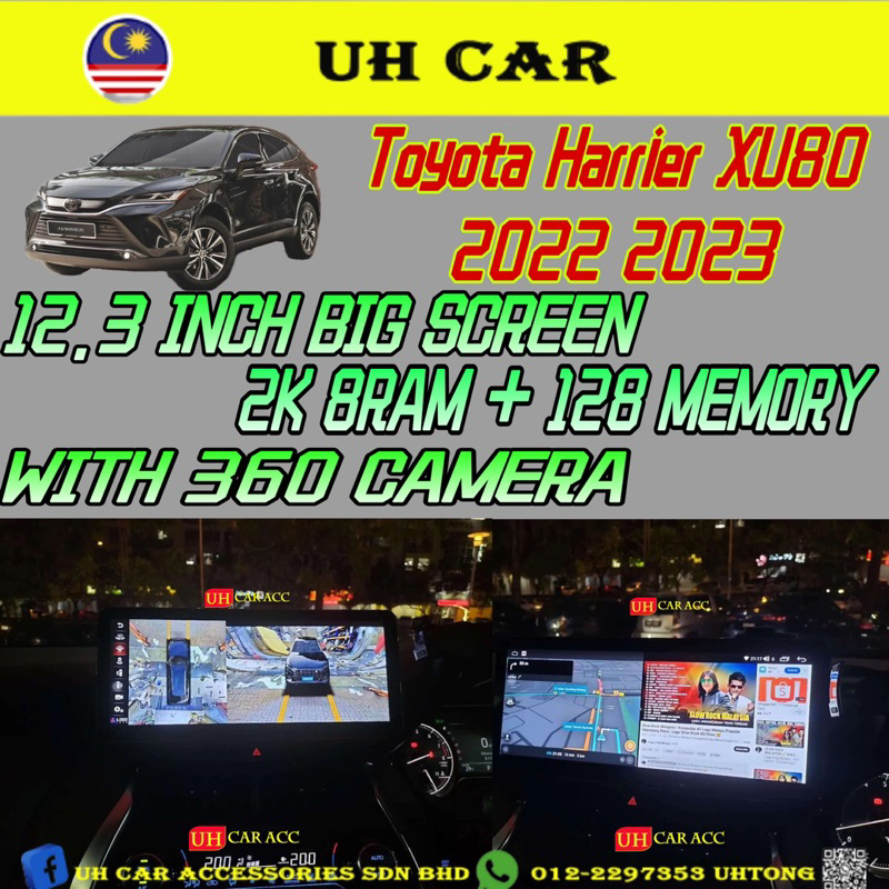Toyota Harrier Xu80 2022 2023 12.3INCH 2K 8+128 Android Player With 360 ...