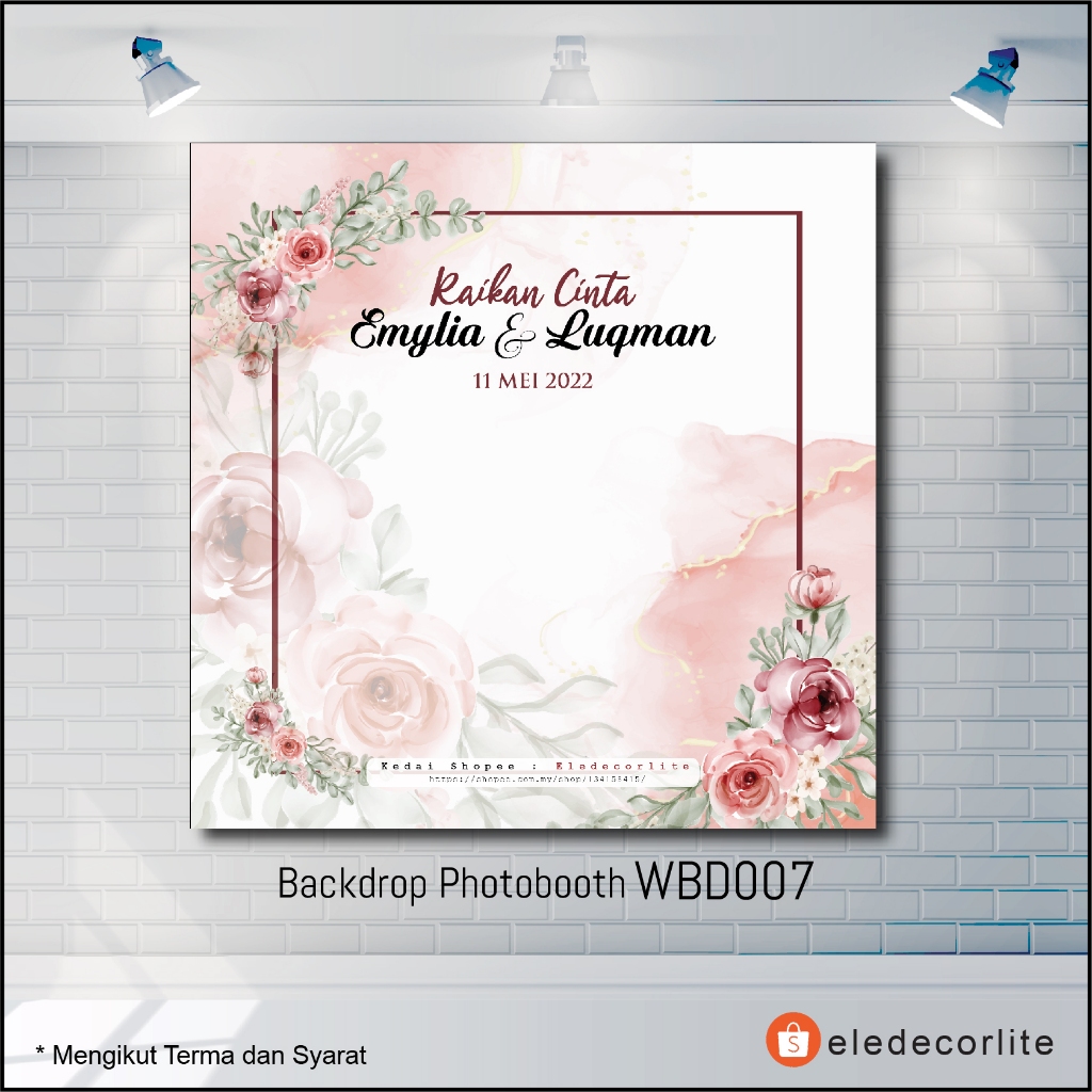 BACKDROP KAHWIN/PHOTOBOOTH KAHWIN/BANNER MAJLIS PERKAWINAN/BANNER ...