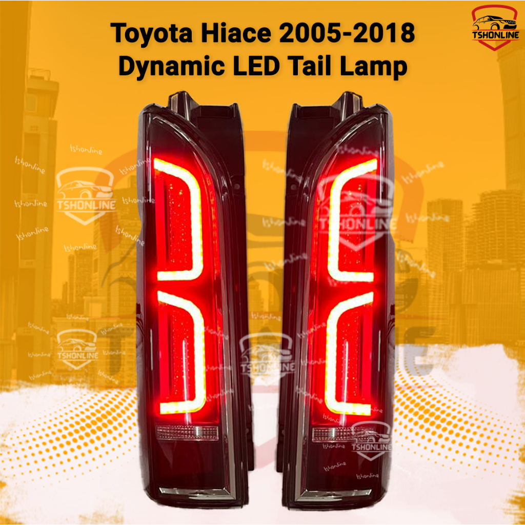 Toyota Hiace Tail Lamp with running LED (Dark Smoke)/ hiace tail lamp ...