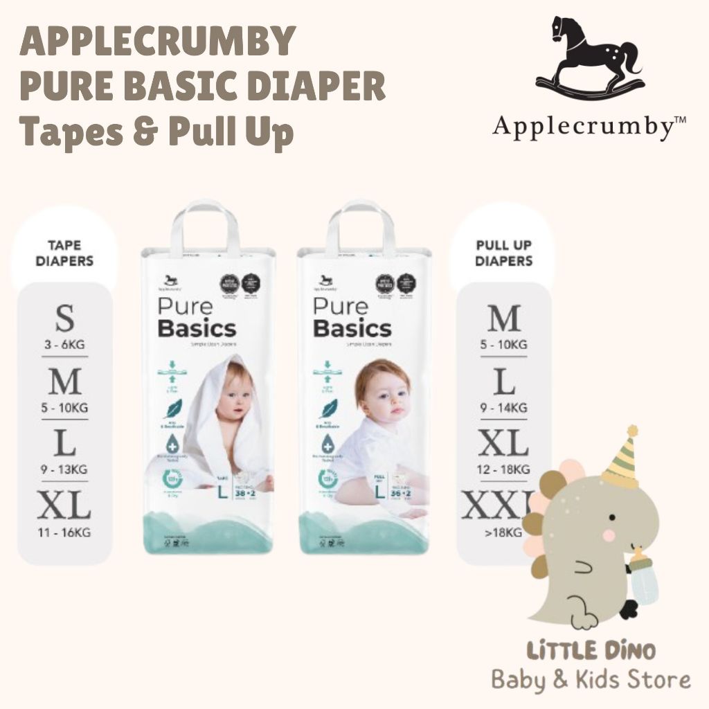 Applecrumby Pure Basic Chlorine Free Premium Baby Diaper | Shopee Malaysia
