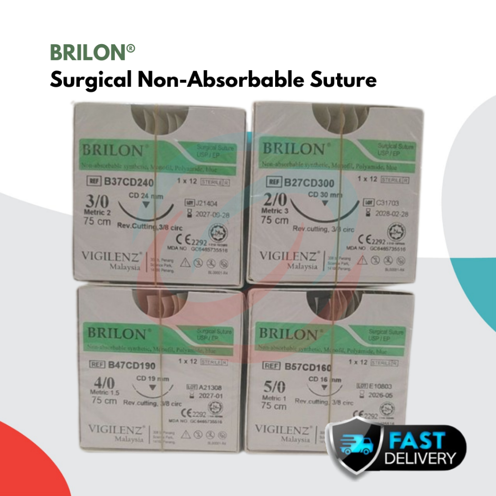 [READY STOCK] BRILON Non-Absorbable Surgical Suture 12's/Box (Exp ...