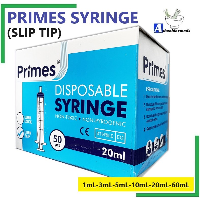 (Box) Disposable Syringe 1ml, 3ml, 5ml, 10ml, 20ml, 60ml / PICAGARI Luer Slip (LS) / Cathether ...