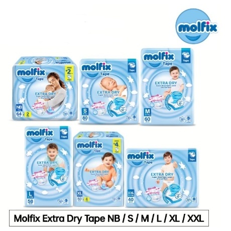Molfix Extra Dry Tape S / M / L / XL / XXL | Shopee Malaysia