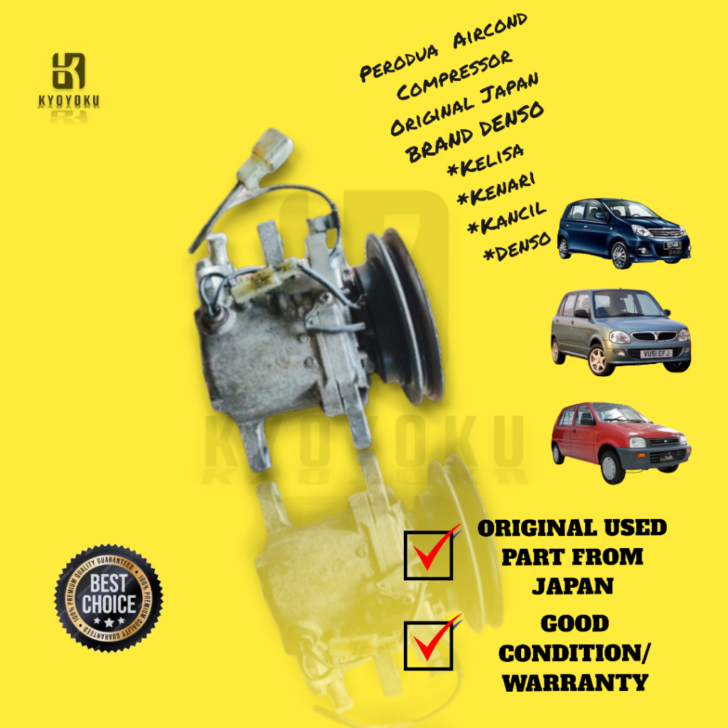 KYOYOKU- Denso Aircond Compressor For Perodua Kelisa Kancil Kenari Viva ...
