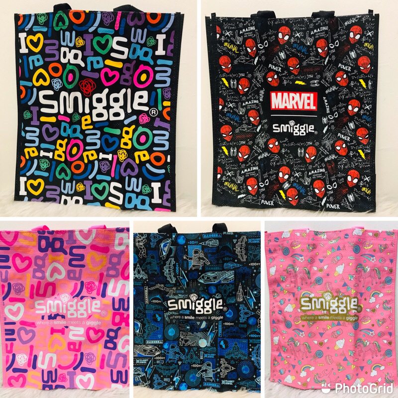 💯Authentic💥Smiggle💥Spiderman Reuse Me Bag Reusable Shopping Bag ...