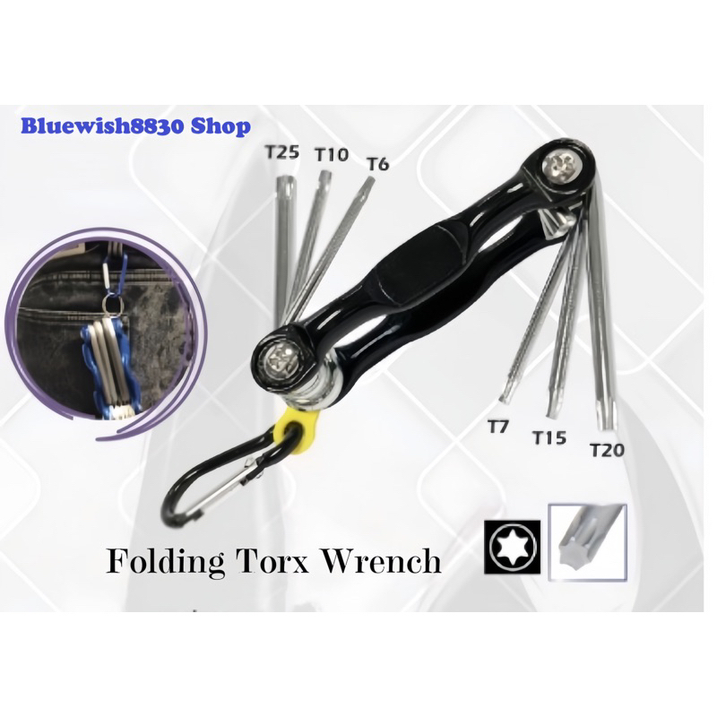 FOLDING ALLEN KEY HEX KEY TORX STAR POCKET ALLEN KEY | Shopee Malaysia