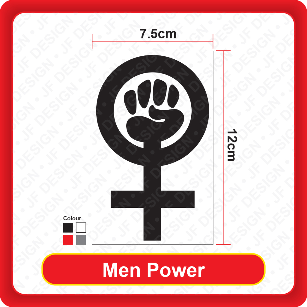 [407]Quality Car Sticker Men Power [7.5cm x 12cm][Sticker Cutting ...