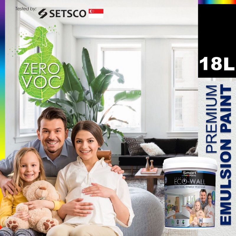 Low Odourless 低气味内墙漆 Zero Voc Eco Wall 18L Smart Paint Matt Finish Interior Wall | Shopee Malaysia